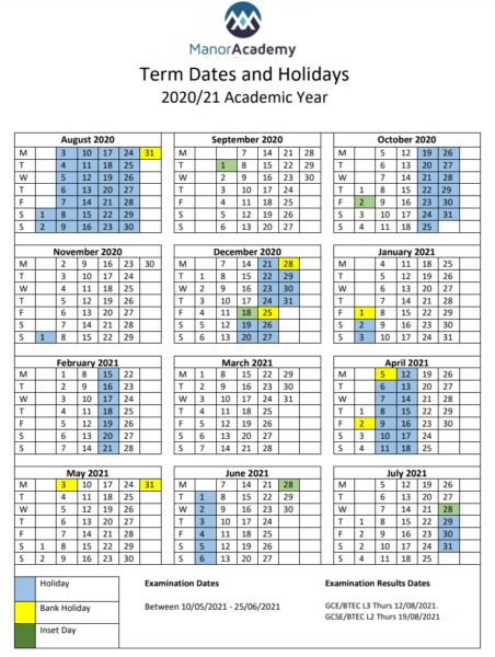 Term Dates - The Manor Academy