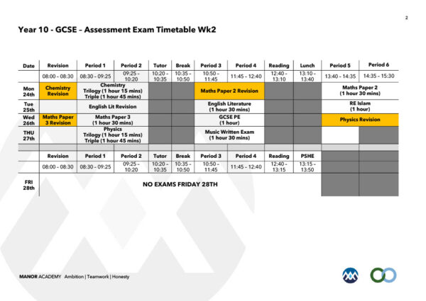June Assessments 2024 - The Manor Academy